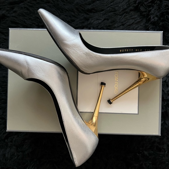 Tom Ford | Shoes | Tom Ford Silver Heels | Poshmark